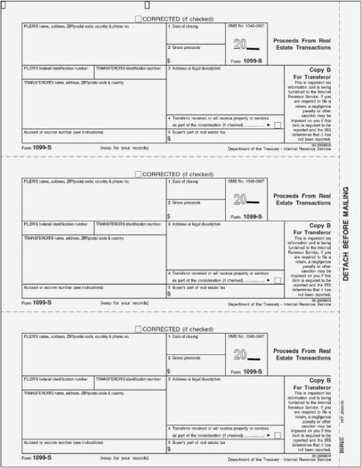 1099-S Form - Copy B Transferor - Discount Tax Forms