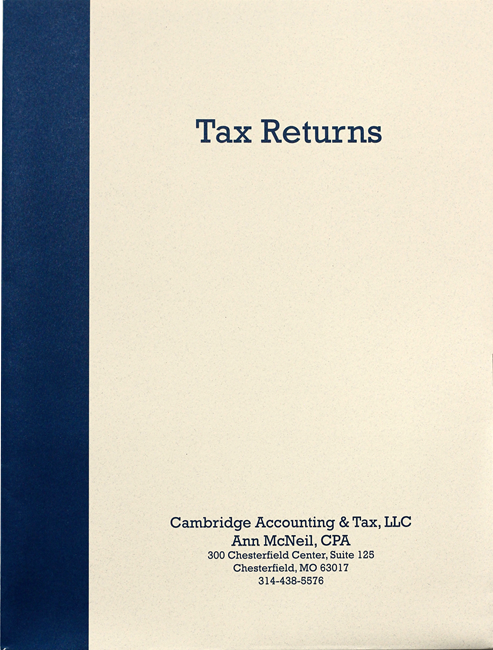 Custom Tax Folders with Ink Printing - Discount Tax Forms
