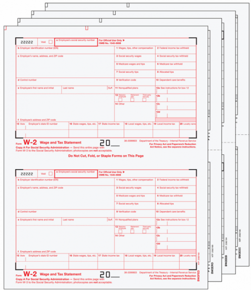 W2 Forms for 2020 at Low Prices Every Day - DiscountTaxForms.com
