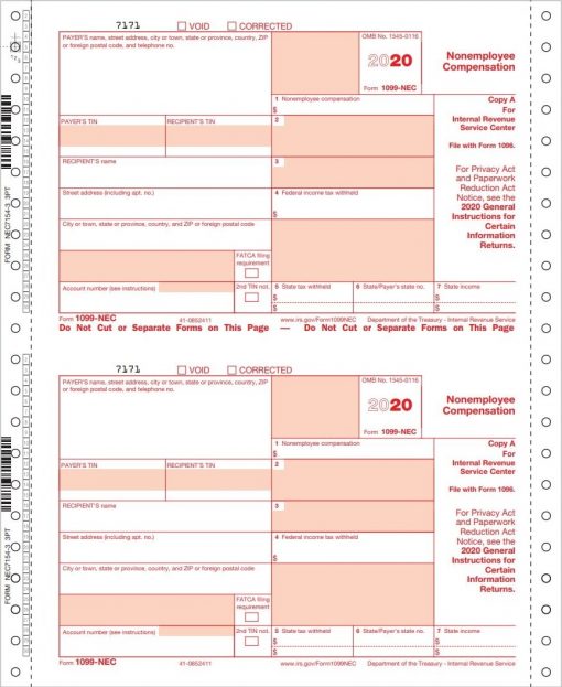 1099-NEC Carbonless Continuous Forms - Discount Tax Forms 1099-NEC Carbonless Continuous Forms - Discount Tax Forms