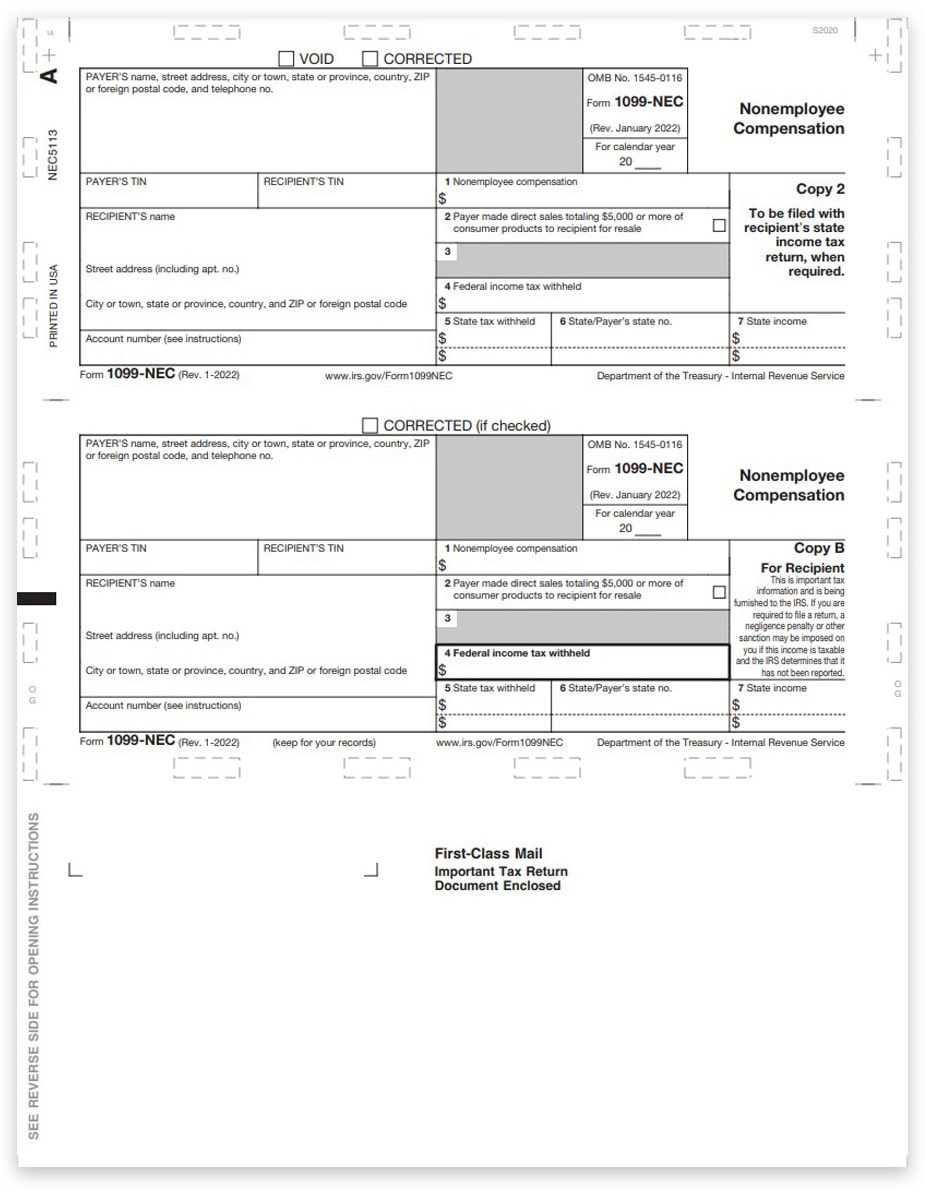 1099NEC Forms Pressure Seal Copy B 2 11 DiscountTaxForms 1099NEC Forms Pressure Seal Copy B 2 11 DiscountTaxForms