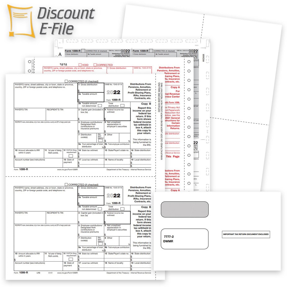 1099R Tax Forms and Envelopes for 2022 - DiscountTaxForms