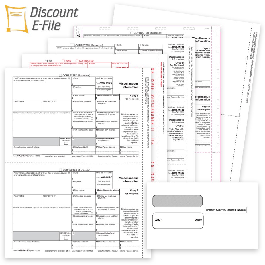 1099MISC Forms, Envelopes, Efiling & Software - DiscountTaxForms